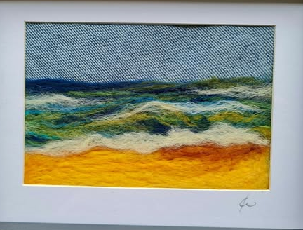 Needle Felted Scene on Denim - Little MG - CraftAlive